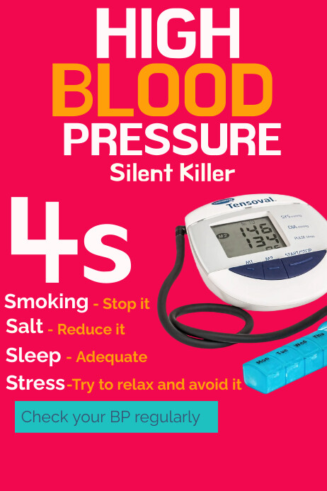 Copy of Red Joyful High Blood Pressure Awareness Pos | PosterMyWall