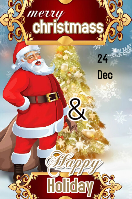 Copy of Red Joyful Holiday Cheers Poster | PosterMyWall
