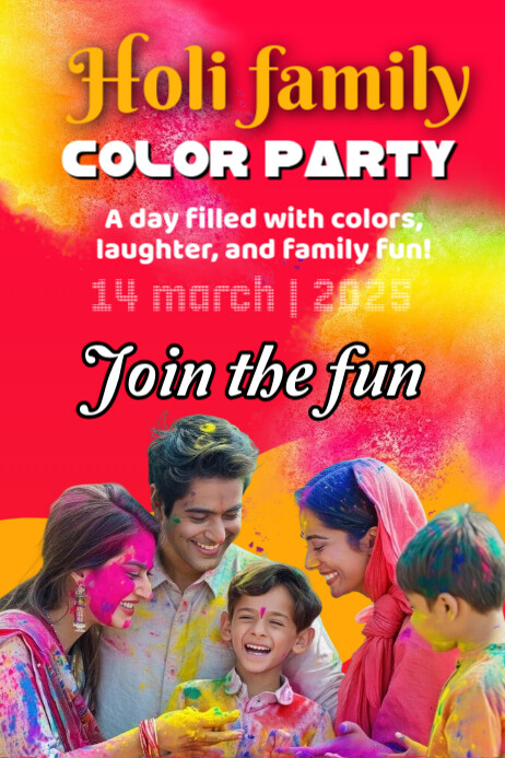Copy of Red Joyful Holor Family Color Party Poster | PosterMyWall