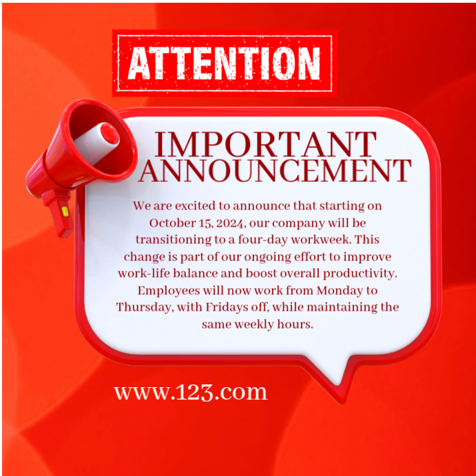 Red Joyful Important Announcement Instagram Post Template | PosterMyWall