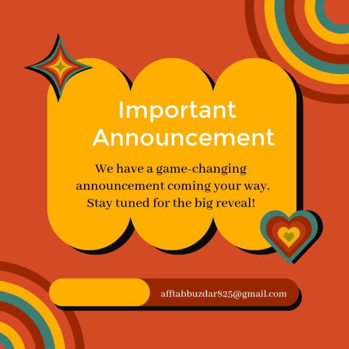 Red Joyful Important Announcement Instagram Post Template | PosterMyWall