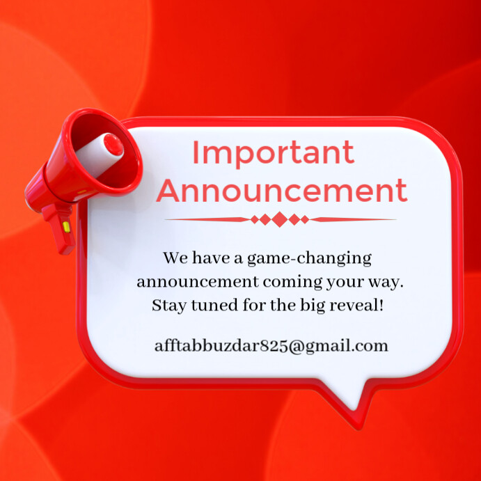 Red Joyful Important Announcement Posters Instagram Post Template ...