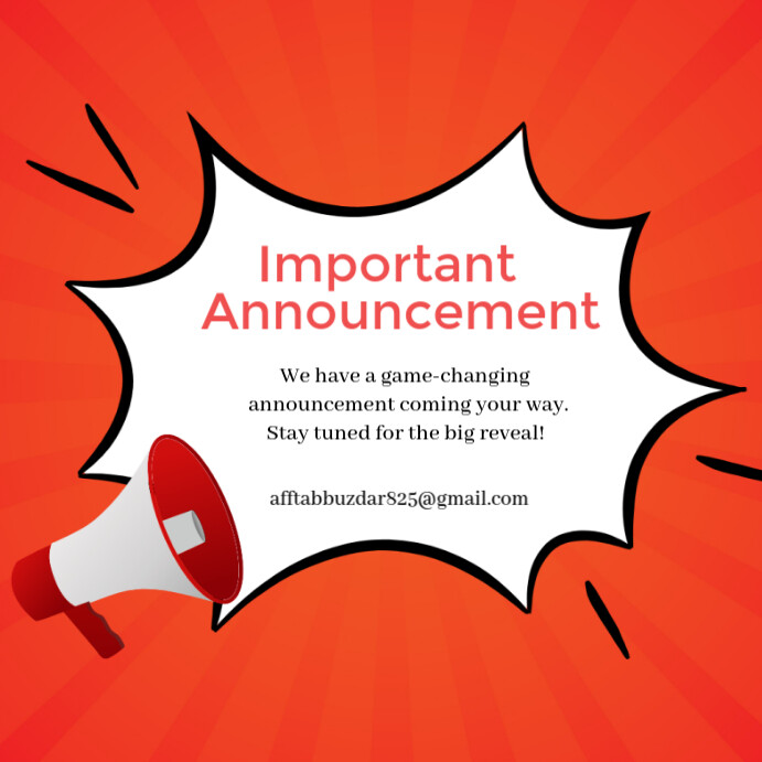 Copy of Red Joyful Important Announcement Posters Instagram Post ...