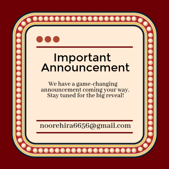 Copy of Red Joyful Important Announcement Posters Instagram Post ...