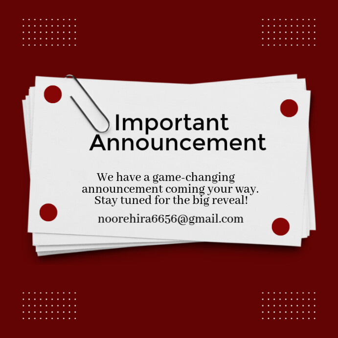 Red Joyful Impossible Announcement Templates Instagram Post | PosterMyWall