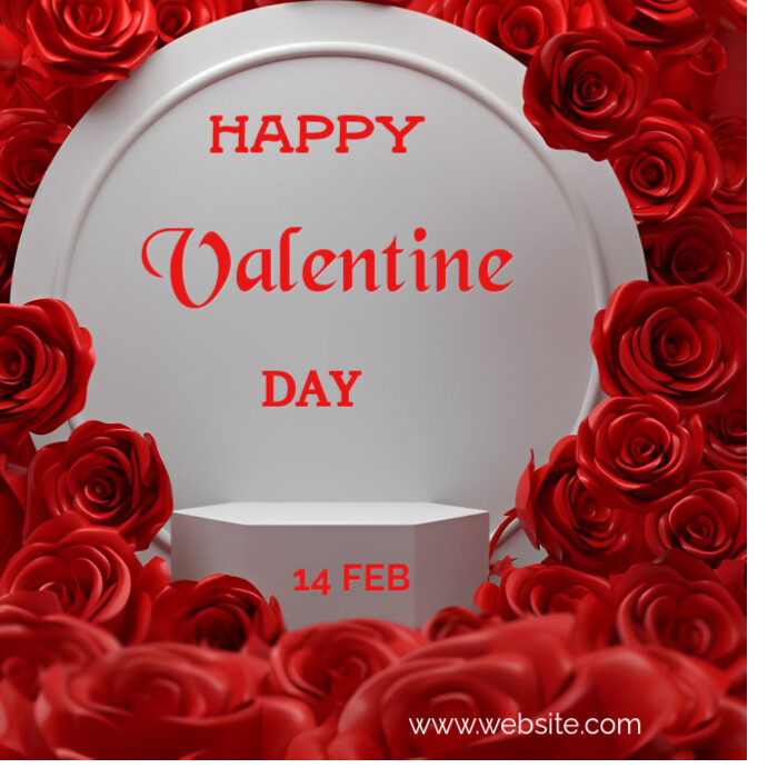 Red Joyful Instagram Post Valentine Day post Template | PosterMyWall