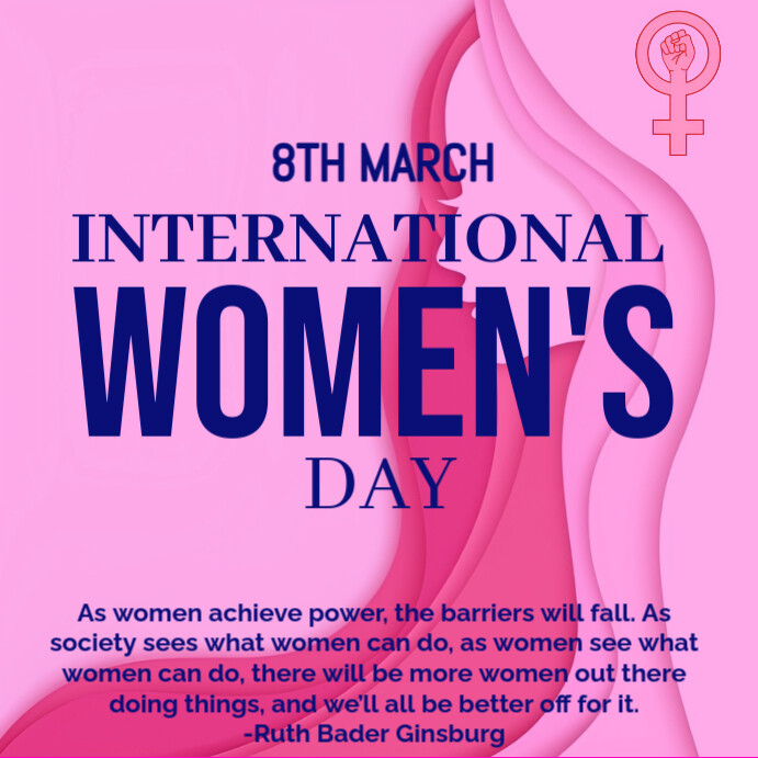 Red Joyful International Women's Day Design Square (1:1) Template ...