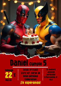Plantilla de invitacion de cumpleaños de deadpool | PosterMyWall