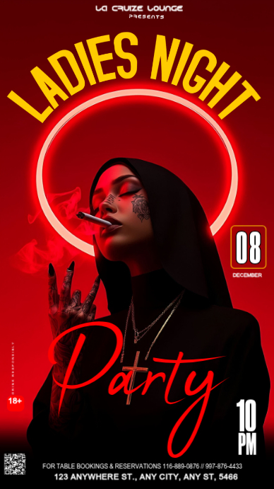 Red Joyful Ladies Night Out Party Instagram Story Template | PosterMyWall