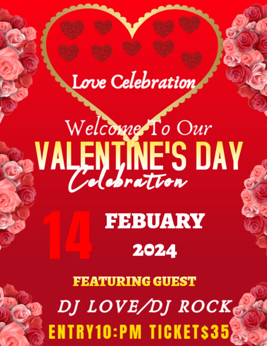 Copy of Red Joyful Love Celebration Flyer (us Letter) | PosterMyWall