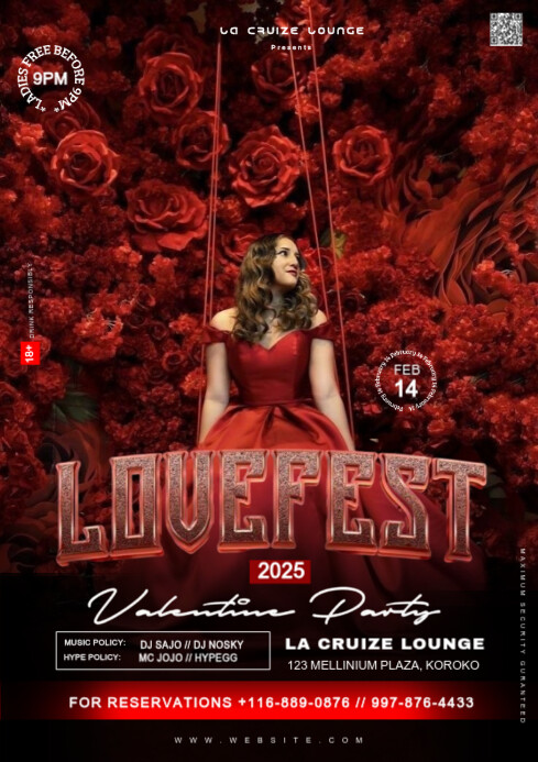 Red Joyful Lovefest A4 Template | PosterMyWall