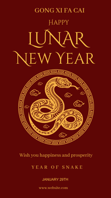 Plantilla de Red Joyful Lunar New Year Instagram Story | PosterMyWall