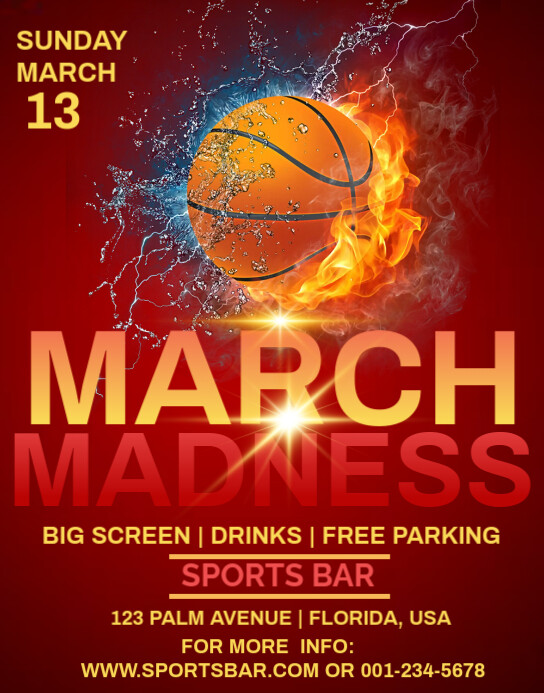 Copy of Red Joyful March Madness Flyer Poster/wallboard | PosterMyWall