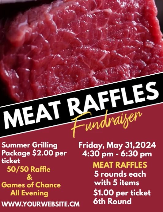 Copy of Red Joyful Meat Raffles Flyer (us Letter) | PosterMyWall