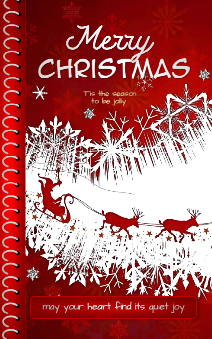 Red Joyful Merry Christmas Book Cover Kindle/book Covers Template ...