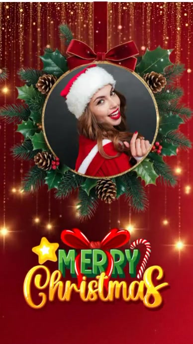 Red Joyful Merry Christmas Card Instagram Story Template | PosterMyWall