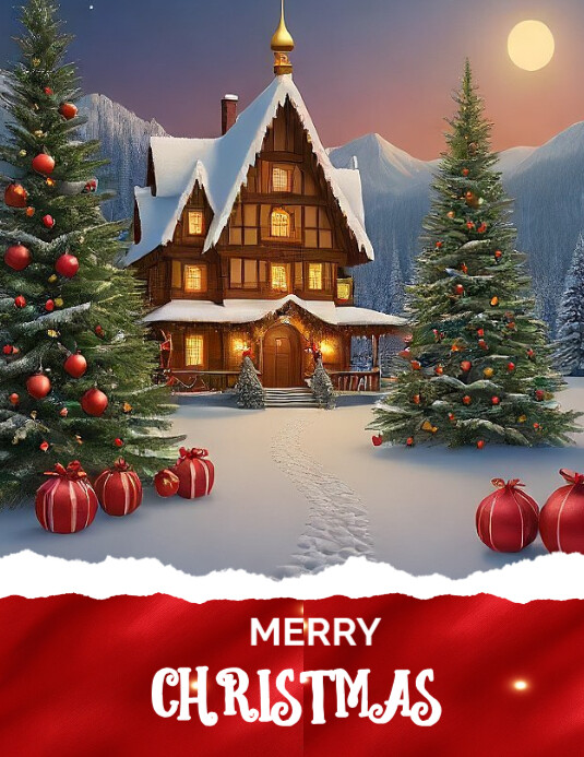 Copy of Red Joyful Merry Christmas Flyer (us Letter) | PosterMyWall