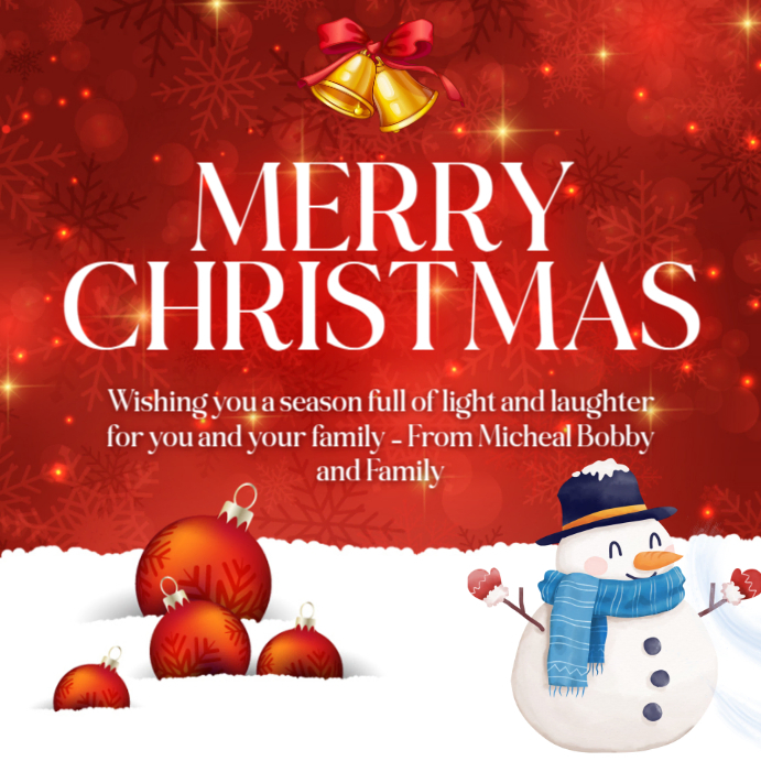 Plantilla de Red Joyful Merry Christmas Instagram Post | PosterMyWall