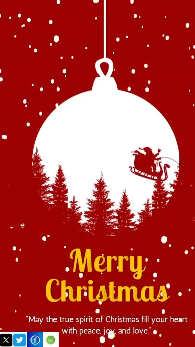 Red Joyful Merry Christmas Instagram Reel Template | PosterMyWall