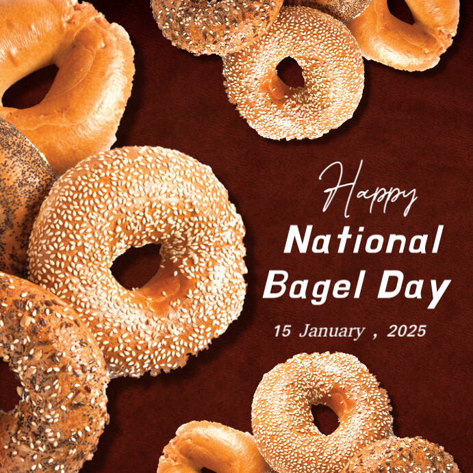 Copy of Red Joyful National Bagel Day Flyer Instagram Post | PosterMyWall