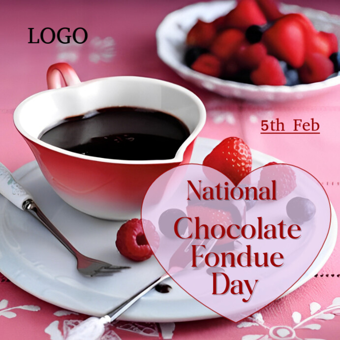 Plantilla de Red Joyful National Chocolate Fondue Day Instagram Post ...