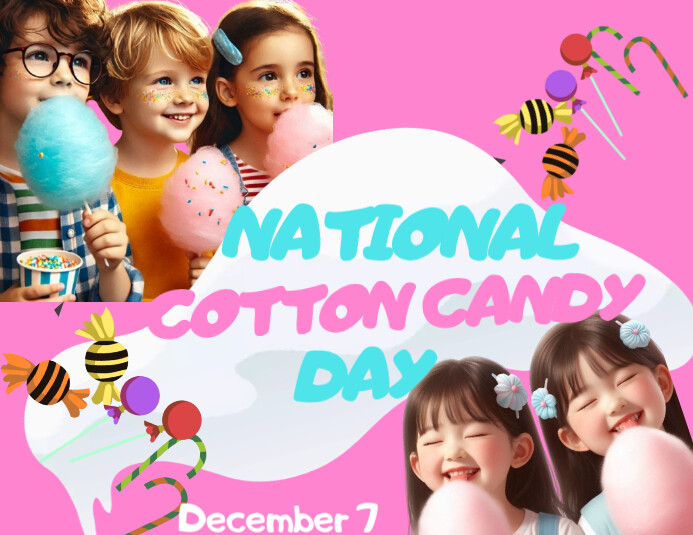 Modèle Red Joyful National Cotton Candy Day Flyer (us Letter ...