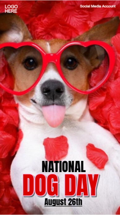 Plantilla de Red Joyful National Dogs Day Instagram Story | PosterMyWall