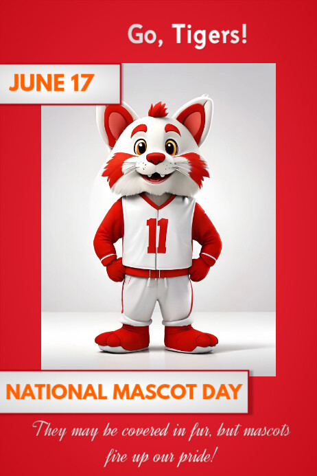 Plantilla de Red Joyful National Mascot Day Poster | PosterMyWall