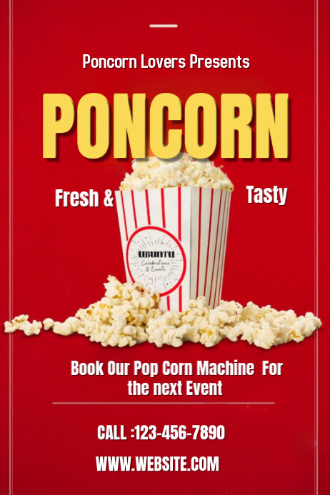 Red Joyful National Popcorn Day Poster Template | PosterMyWall