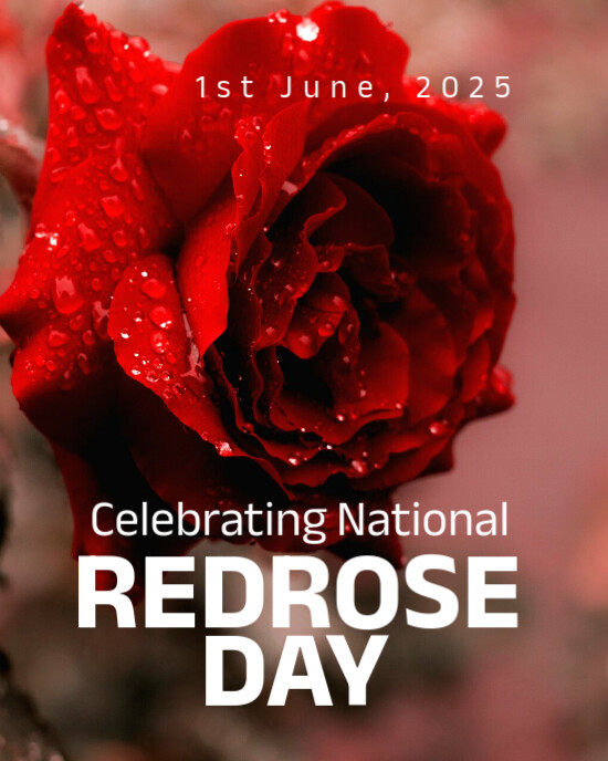 Red Joyful National Red Rose Day Instagram Portrait Template | PosterMyWall