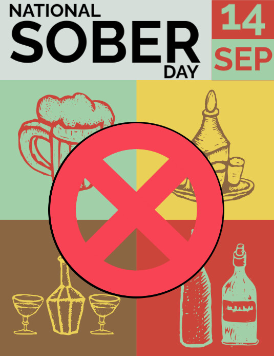 Red Joyful National Sober Day Flyer (us Lette Template | PosterMyWall