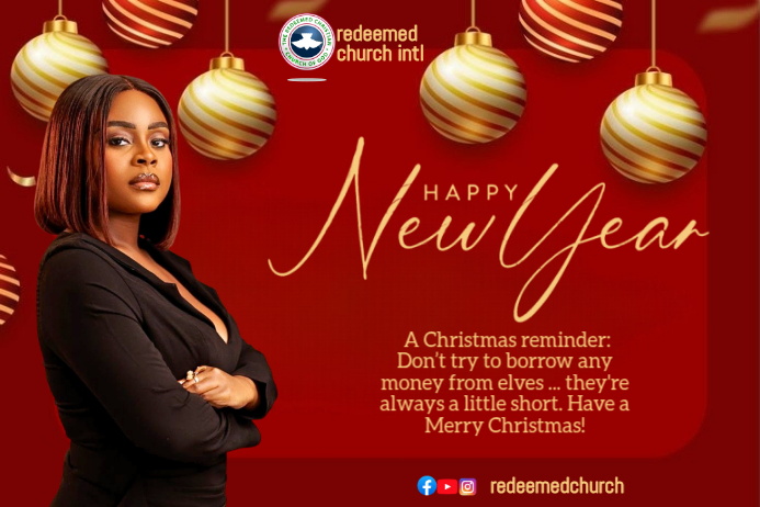 Red Joyful New Year Poster Template | PosterMyWall