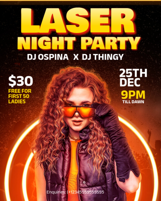 Red Joyful Night Party Instagram Portrait Template | PosterMyWall