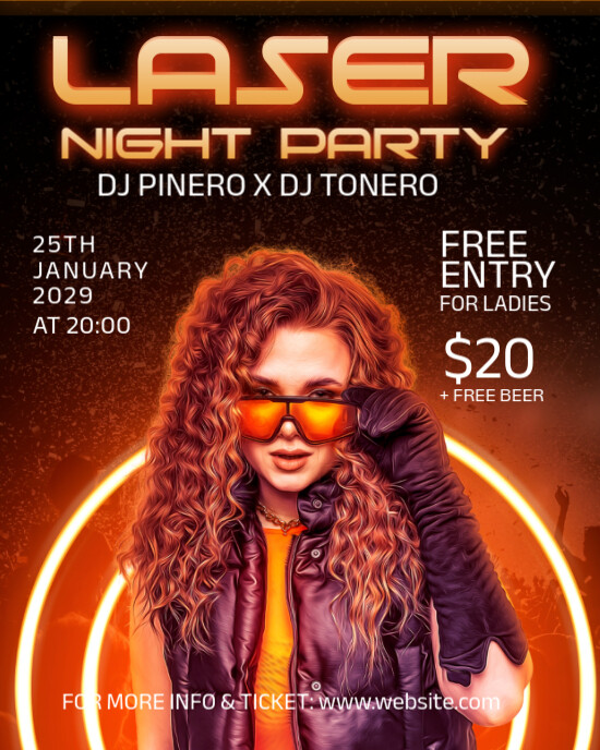 Copy of Red Joyful Night Party Instagram Portrait | PosterMyWall