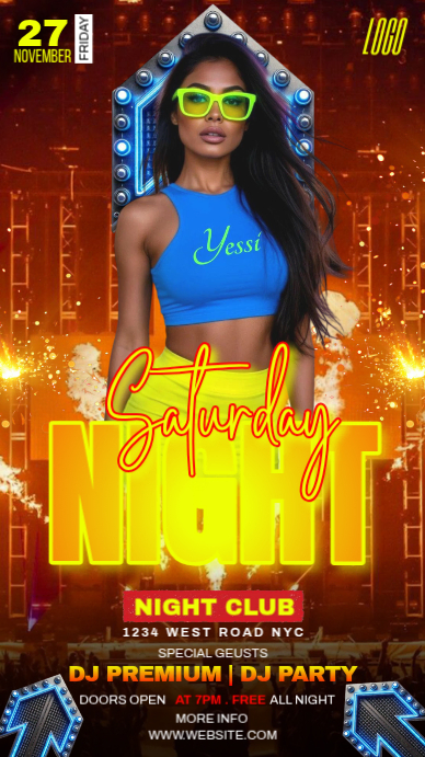 Red Joyful Night Party Instagram Story Template | PosterMyWall