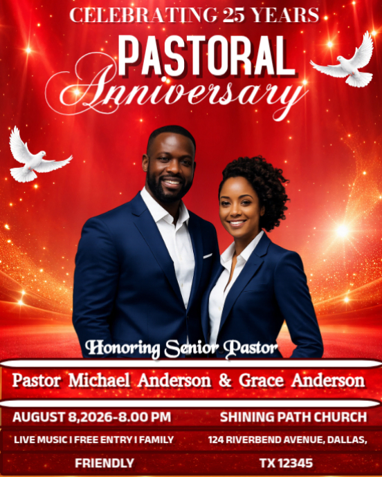 Red Joyful Pastoral Anniversary Instagram Portrait Template | PosterMyWall