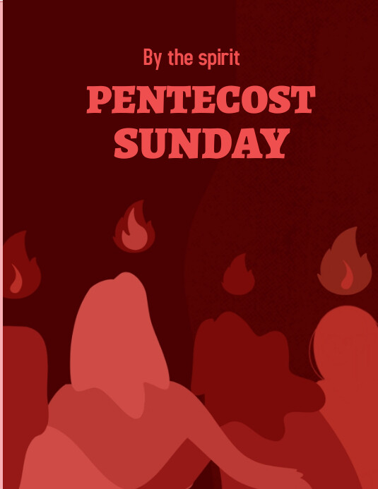 Red Joyful Pentecost Sunday Service Flyer (u Template | PosterMyWall
