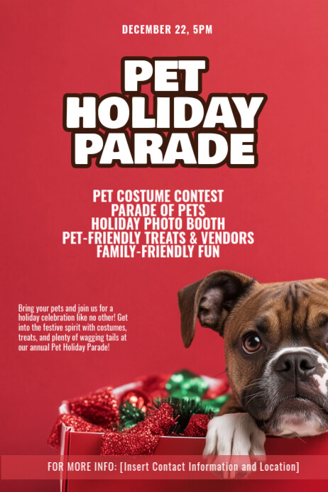 Copy of Red Joyful Pet Holiday Parade Poster | PosterMyWall