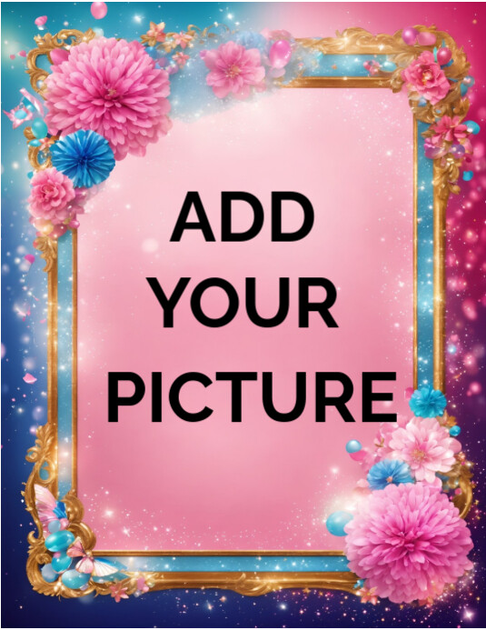 Red Joyful Picture Frame Mockup Flyer (us Letter) Template | PosterMyWall