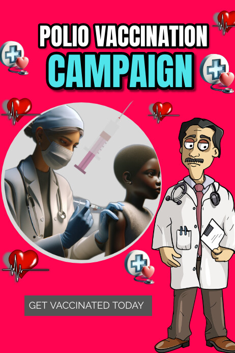 Red Joyful Polio Vaccination Poster Template | PosterMyWall