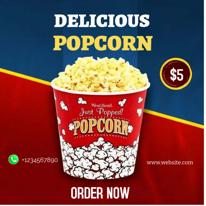 Red Joyful Popcorn Instagram Post Template | PosterMyWall