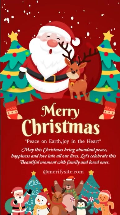 Red Joyful Red And Green Christmas Quotes Instagram Story Template ...