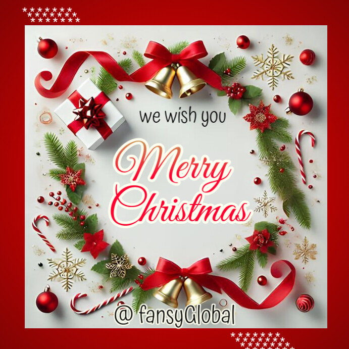Red Joyful Red And White Joyful Christmas Greetings Instagram Post ...