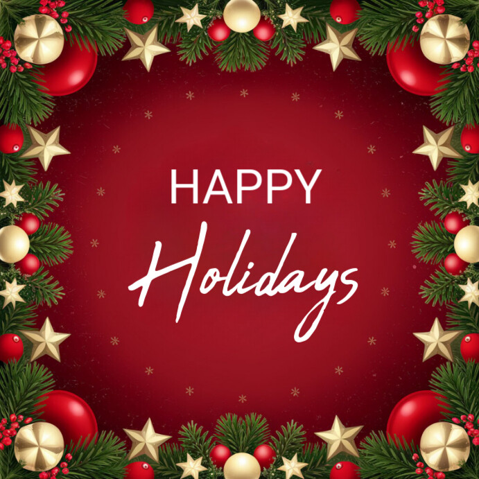 Red Joyful Red Background Christmas Ornament Decorations Happy Holidays ...