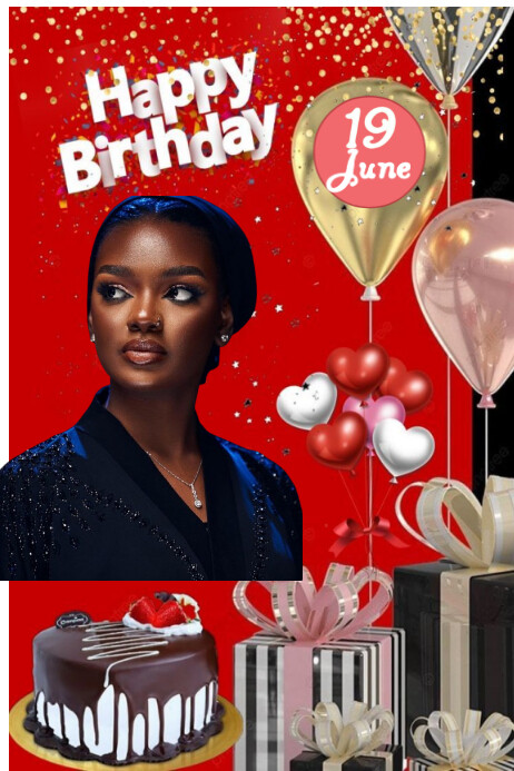 Red Joyful Red Background Of Happy Birthday Design With The Picture ...