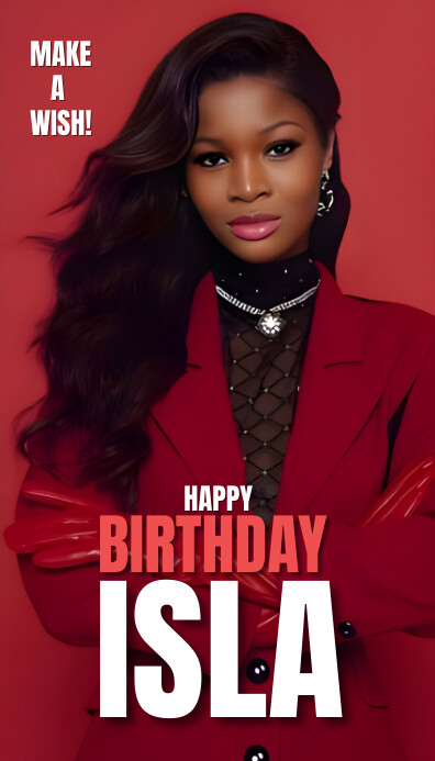 Red Joyful Red Background Pastel Happy Birthd Template | PosterMyWall