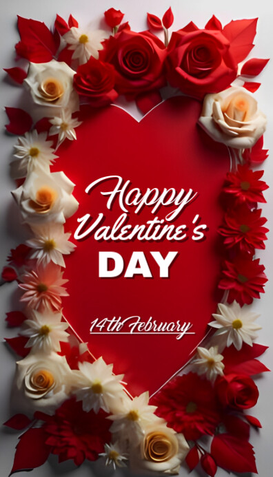 Copy of Red Joyful Red Background Pastel Happy Valentines Day Business ...