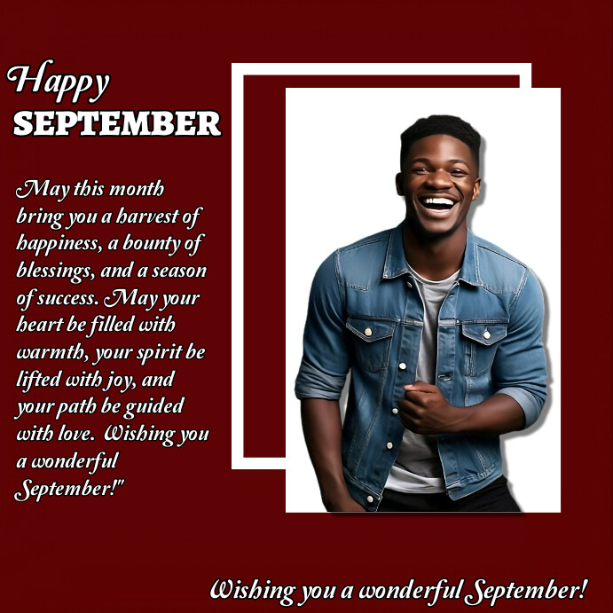Red Joyful Red Happy September New Month Inst Template | PosterMyWall