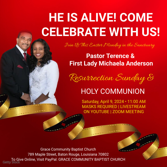 Copy of Red Joyful Resurrection Celebration & Holy Co | PosterMyWall