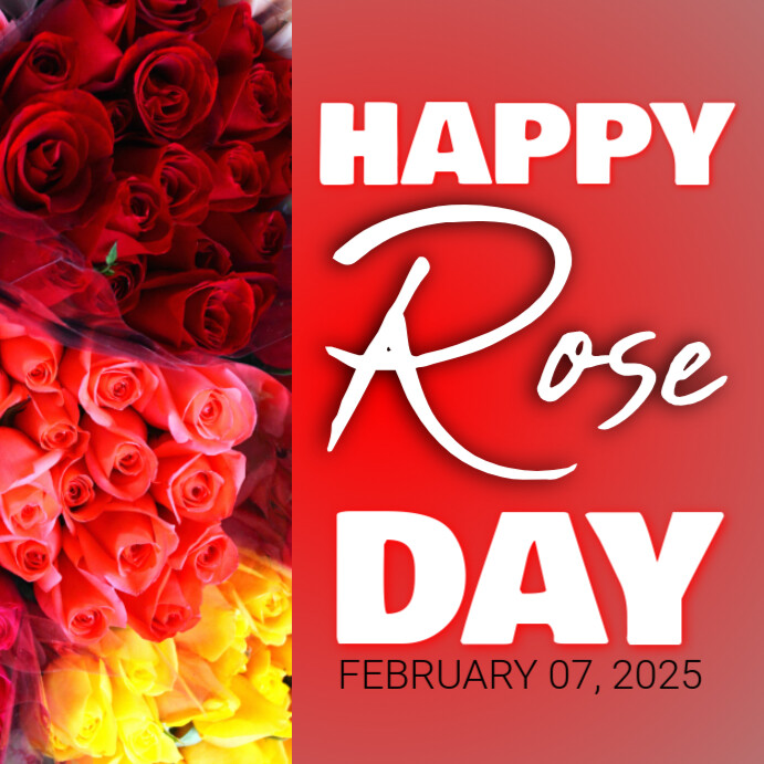 Red Joyful Rose Day Instagram Post Template | PosterMyWall
